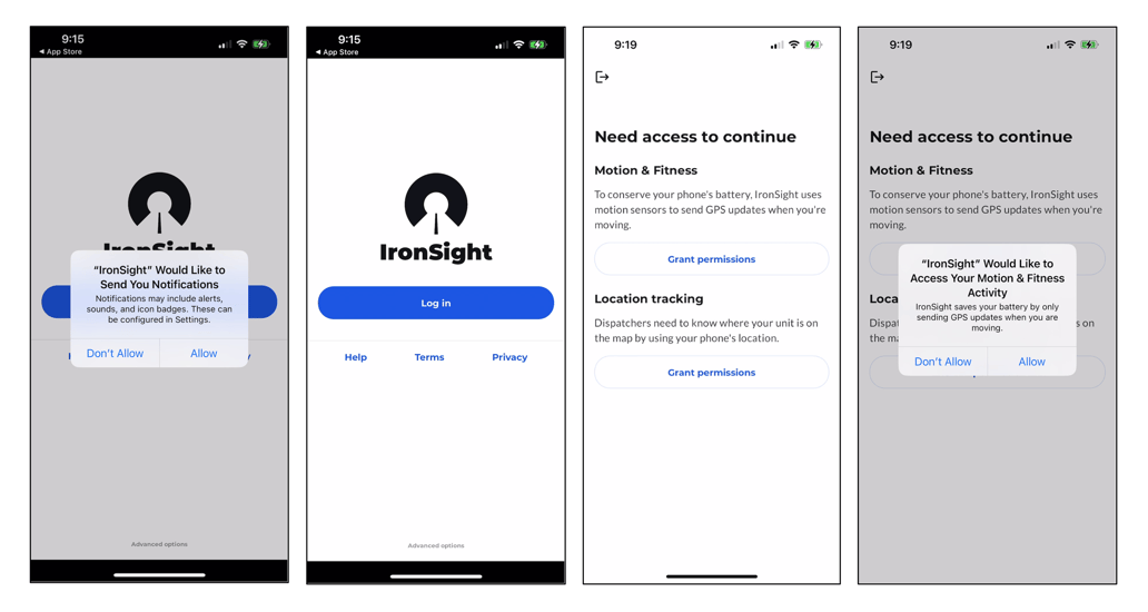 Setting up the IronSight app